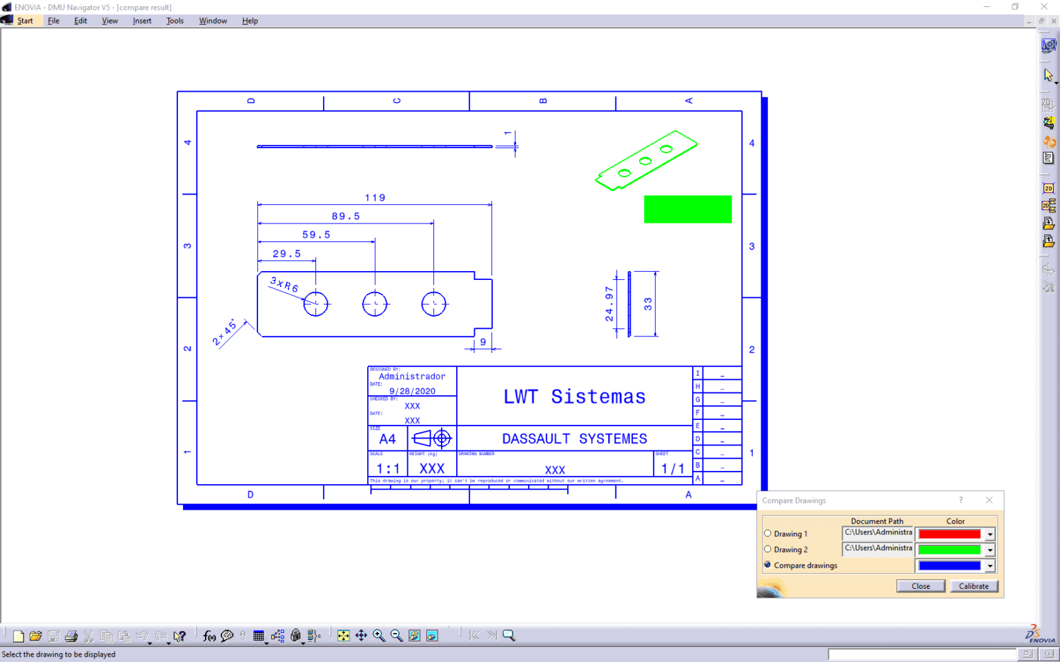 Como comparar desenhos 2D utilizando o ENOVIA DMU Digital Mock-up